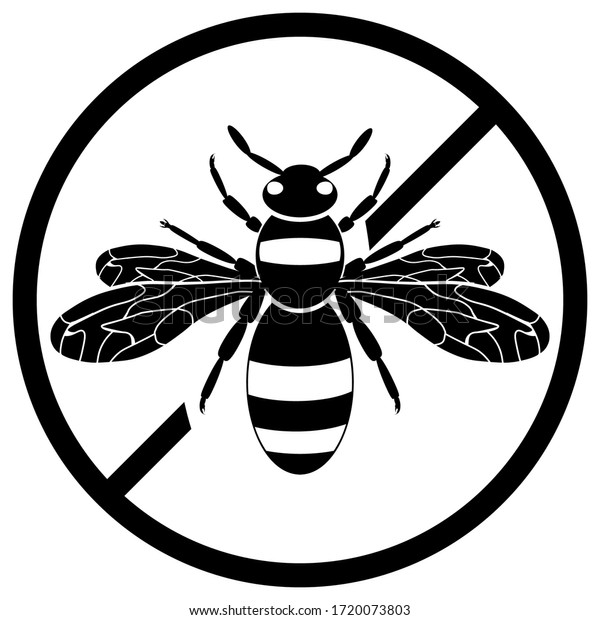 Non Insect Wasp Sign Black Wasp Stock Vector (Royalty Free) 1720073803 ...