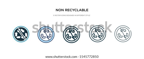 Non Recyclable Icon Different Style Vector Stock Vector (Royalty Free ...