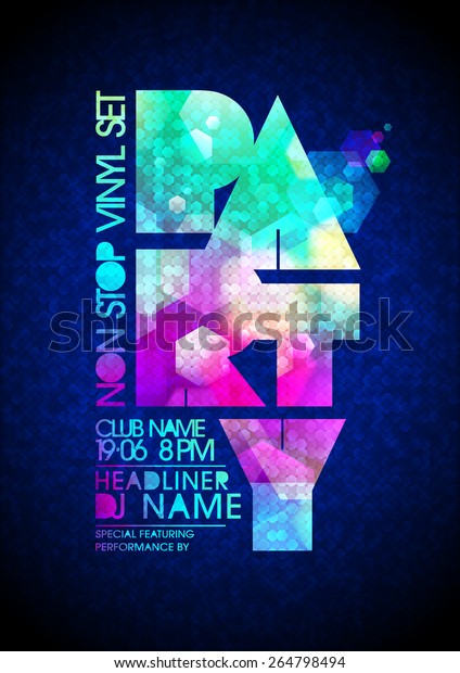 Non Stop Vinyl Party Poster Stock Vector (Royalty Free) 264798494