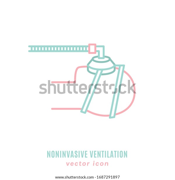 Noninvasive Lung Ventilation Icon Breathing Medical Stock Vector ...