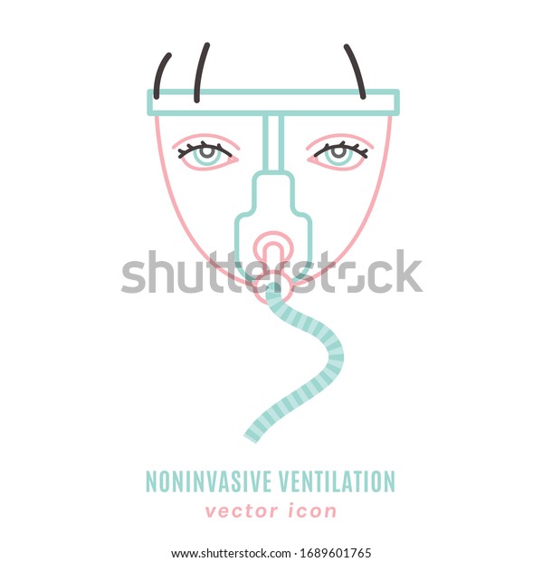 Noninvasive Lung Ventilation Icon Breathing Medical Stock Vector ...