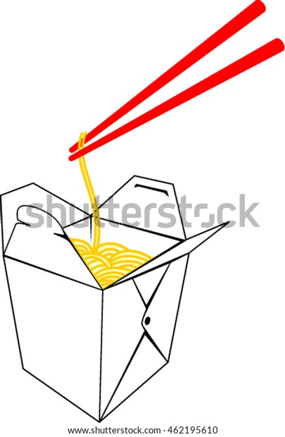 Noodle Box Hand Drawing Illustration Stock Vector (Royalty Free) 462195610