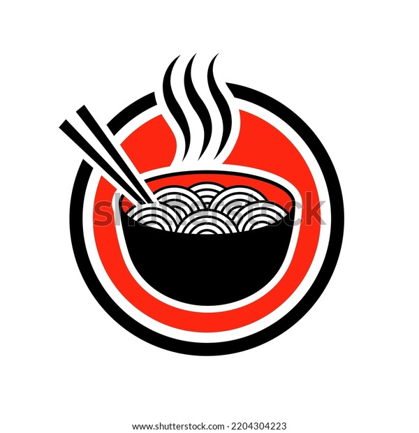 Noodle Restaurant Logo Design Red Concept Stock Vector (Royalty Free ...