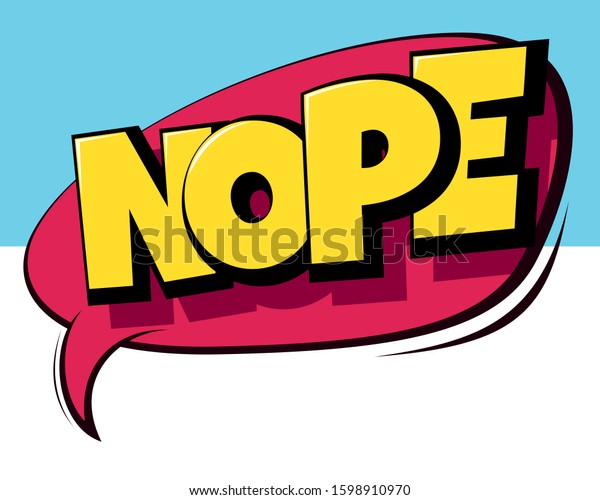 Nope Retro Comics Speach Bubble: vector de stock (libre de regalías ...