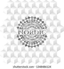 Nordic Grey Badge Geometric Cube White Stock Vector (Royalty Free ...