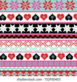 Nordic Traditional Pattern Wallpaper Textile Web Stock Vector (Royalty ...