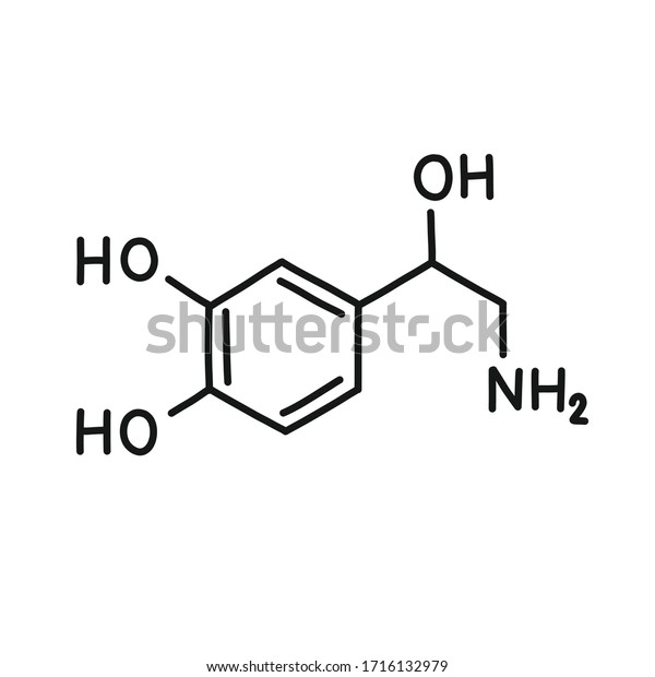 Norepinephrine Chemical Formula Doodle Icon Vector Stock Vector ...