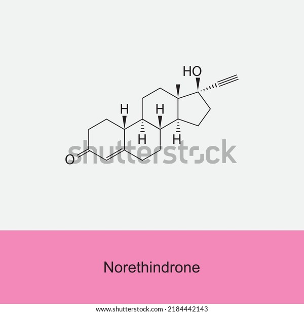Norethindrone Hormone Molecular Structure On White Stock Vector ...