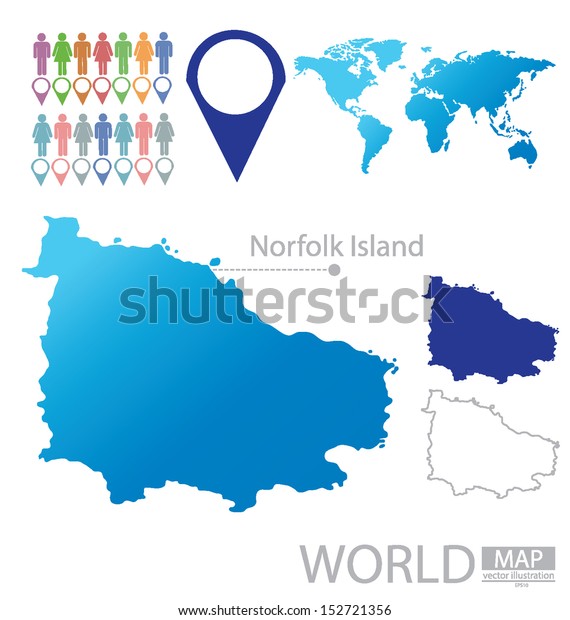 Norfolk Island World Map Vector Illustration Stock Vector (Royalty Free ...