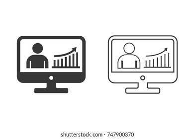 Normal Business Presentation Icon Linear Copy Stock Vector (Royalty ...