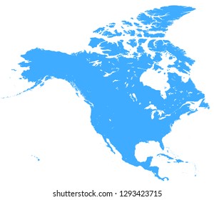 North America Map Vector Stock Vector (Royalty Free) 1293423712 ...