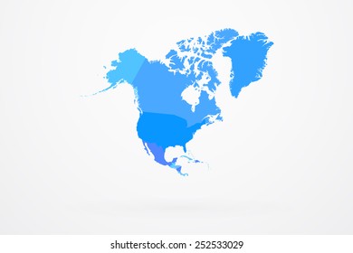 North America Continent Map Countries Stock Vector (Royalty Free ...