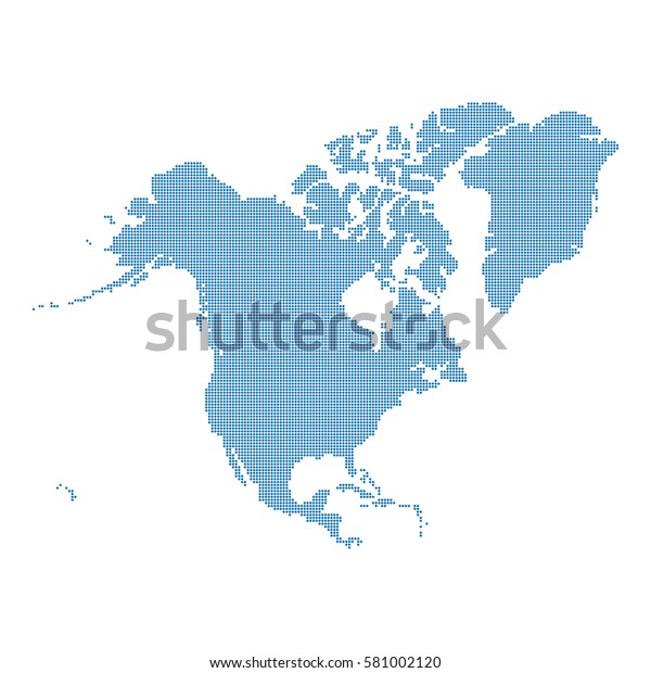 North America Dot Map Stock Vector (Royalty Free) 581002120 | Shutterstock