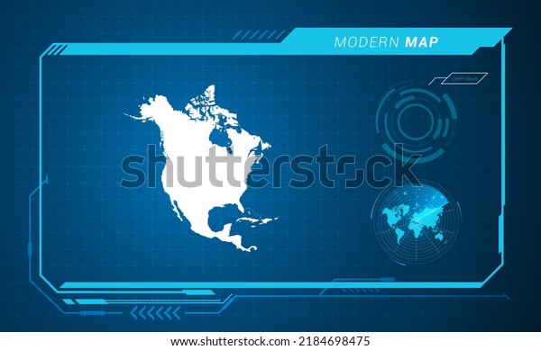 North America Map Blue Digital Frame Stock Vector (Royalty Free ...