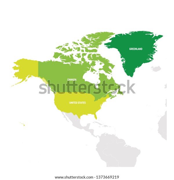North America Region Map Countries Northern Stock Vector (Royalty Free ...