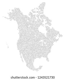 North America Vector Map Made Blue Stock Vector (Royalty Free) 1243522732