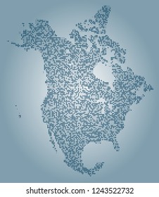 North America Vector Map Made Blue Stock Vector (Royalty Free) 1243522732