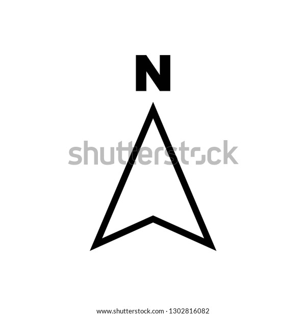 North Arrow Icon Symbol Vector On Stock Vector (Royalty Free ...