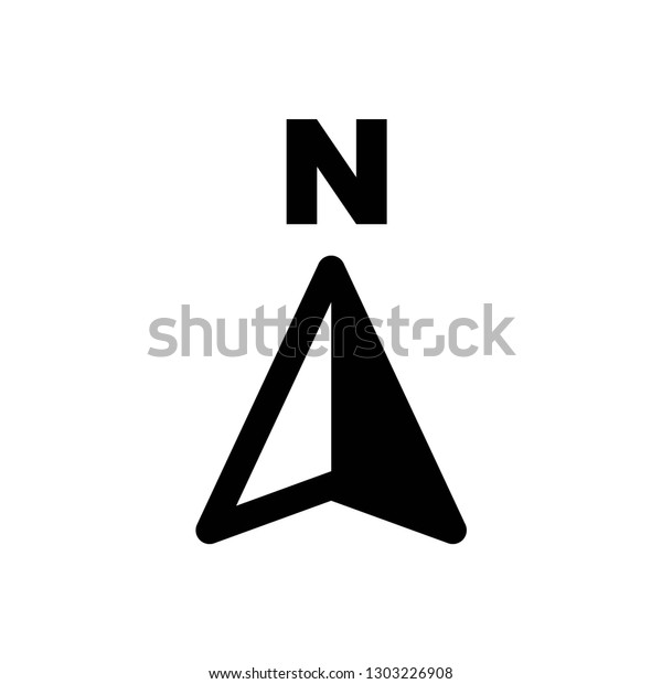 North Arrow Icon Symbol Vector On 스톡 벡터(로열티 프리) 1303226908