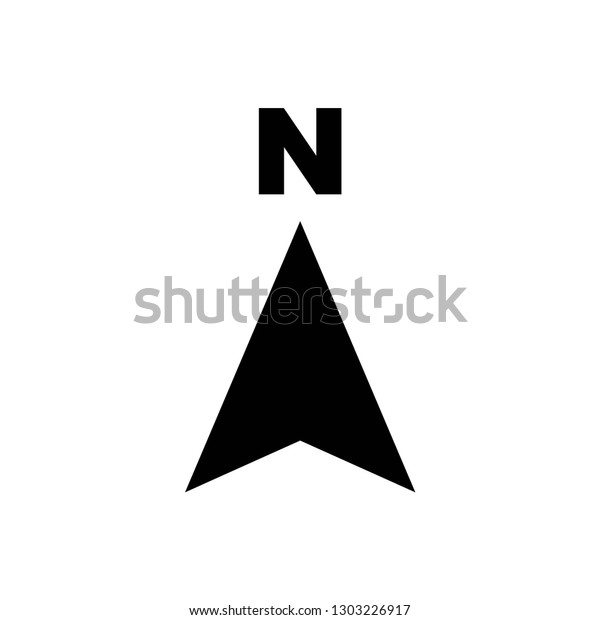 North Arrow Icon Symbol Vector On庫存向量圖 (免版稅) 1303226917