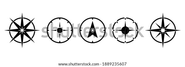 North Arrows Symbol Vector Set Compass Stock Vector (Royalty Free ...