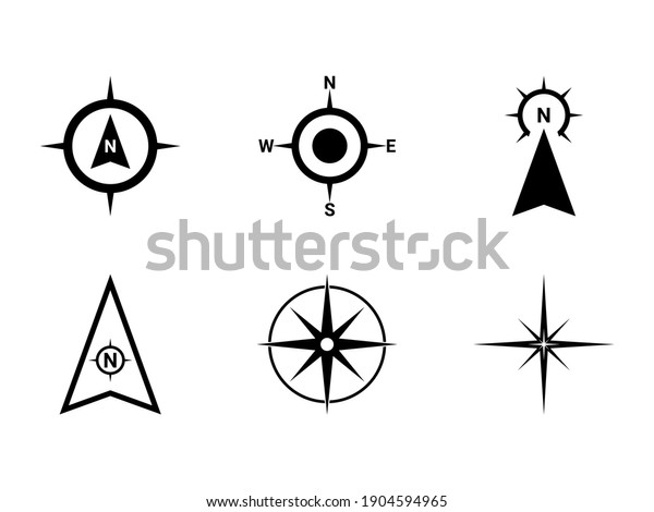 North Arrows Symbol Vector Set Black Stock Vector (Royalty Free ...