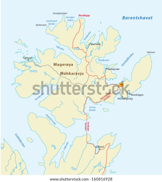 north cape, norway map