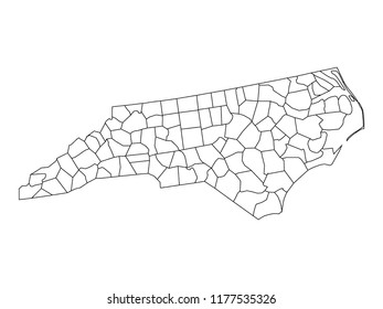 North Carolina County Map Stock Vector (Royalty Free) 1177535326 | Shutterstock