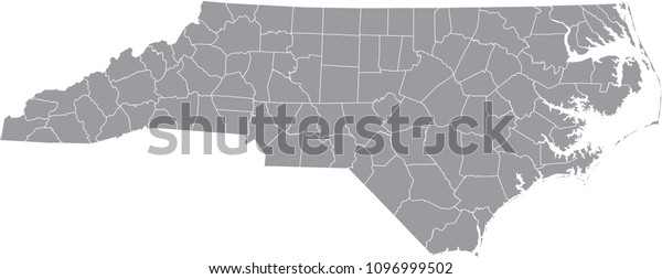 North Carolina County Map Vector Outline Stock Vector (Royalty Free ...