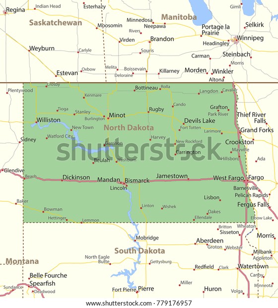 North Dakota Border Map