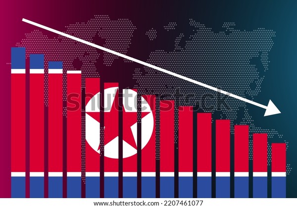 North Korea Bar Chart Graph Decreasing Stock Vector (Royalty Free ...