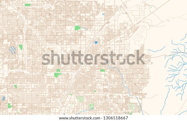 North Las Vegas Nevada Printable Map Stock Vector (Royalty Free ...
