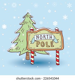 North Pole Sign Vector Illustration Stock Vector (Royalty Free) 226855846