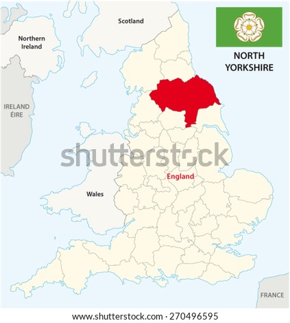 North Yorkshire County Map Flag Stock Vector (Royalty Free) 270496595 ...