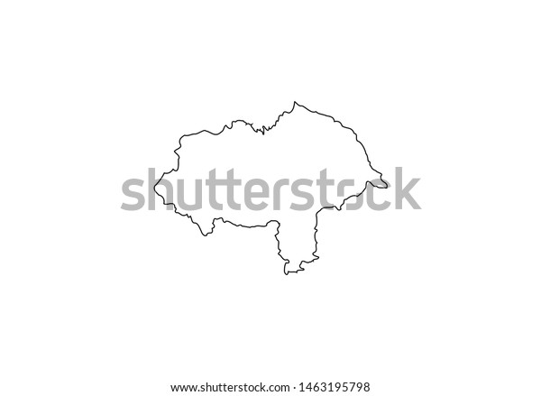 North Yorkshire County outline map England region United Kingdom state ...