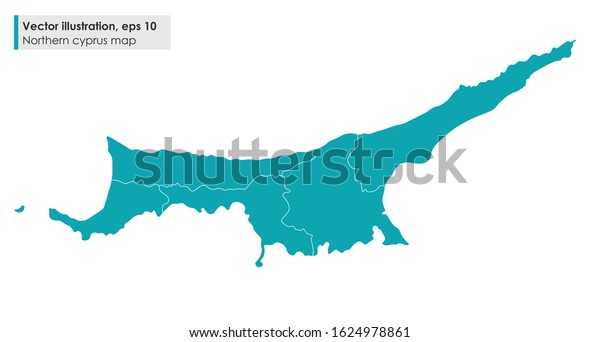 Northern Cyprus Map Regions Vector Illustration Stock Vector (Royalty ...