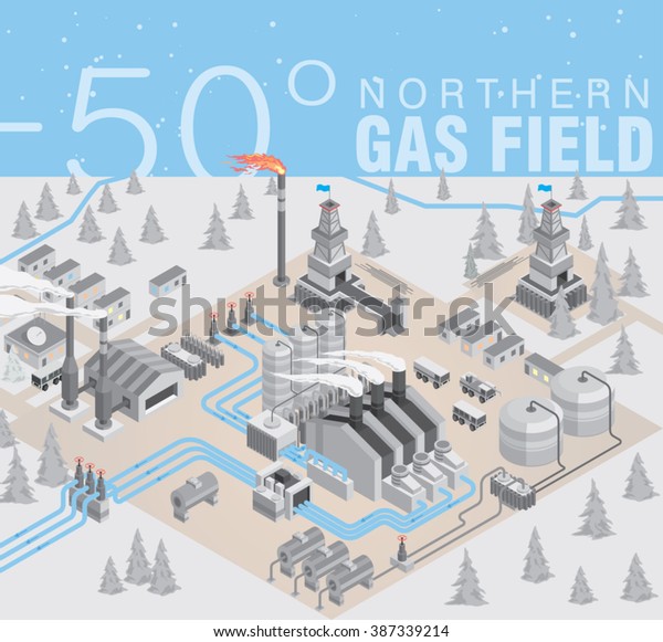 Northern Gas Field Extraction Purification Gas Stock Vector (Royalty ...