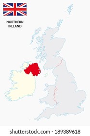 Northern Ireland Map Flag Stock Vector (Royalty Free) 189389618 ...