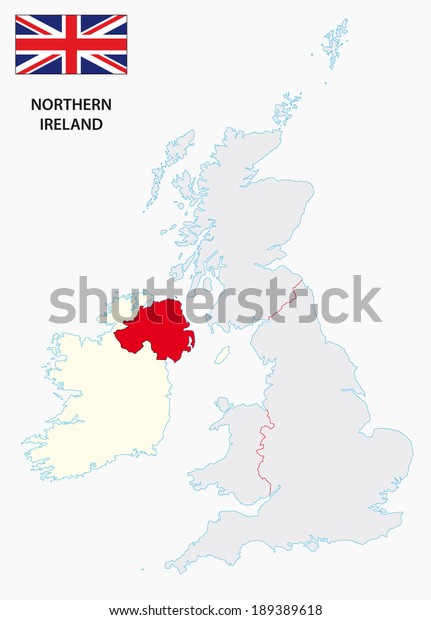 Northern Ireland Map Flag Stock Vector (Royalty Free) 189389618 ...