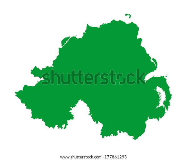 Northern Ireland vector map silhouette isolated on white background ...