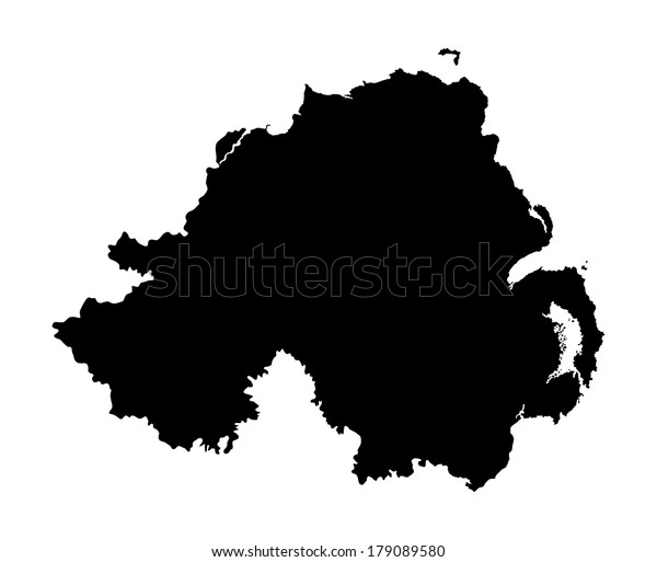 Northern Ireland Vector Map Silhouette Isolated Stock Vector (Royalty ...
