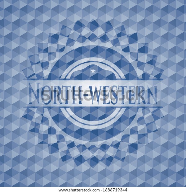 Northwestern Blue Hexagon Emblem Vector Illustration Stock Vector ...