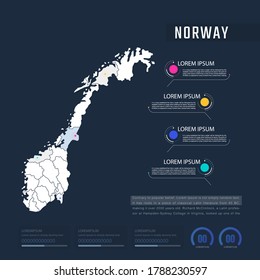 Norway Country Map Infographics Vector Pointer Stock Vector (Royalty ...