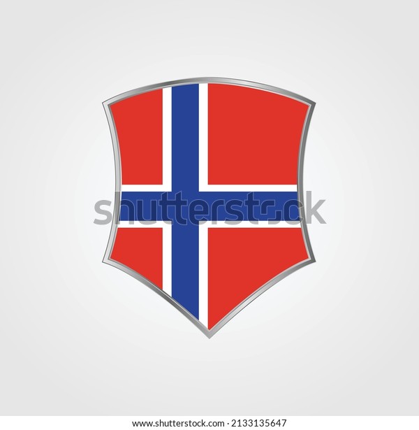 Norway Flag Shield Frame National Flag Stock Vector (Royalty Free ...