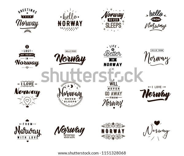 Norway Greeting Cards Vector Design Isolated Stock Vector (Royalty Free ...