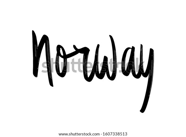 Norway Hand Lettering On White Background Stock Vector (Royalty Free ...