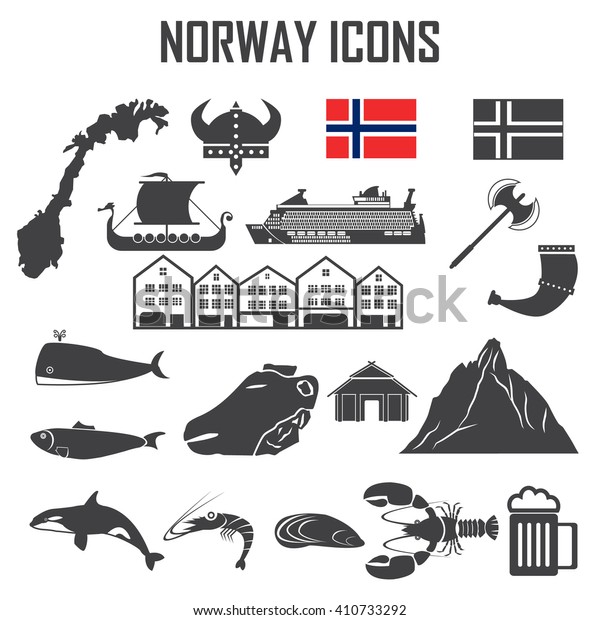 Norway Icon Set Stock Vector (Royalty Free) 410733292