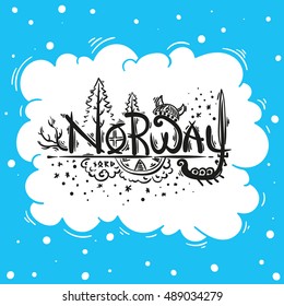 Norway Lettering Vector Stock Vector (Royalty Free) 489034279 ...