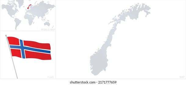Norway Map Flag Vector Stock Vector (Royalty Free) 2171777659 ...