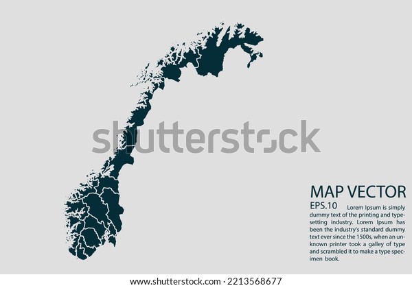 Norway Map High Detailed On White Stock Vector (Royalty Free ...